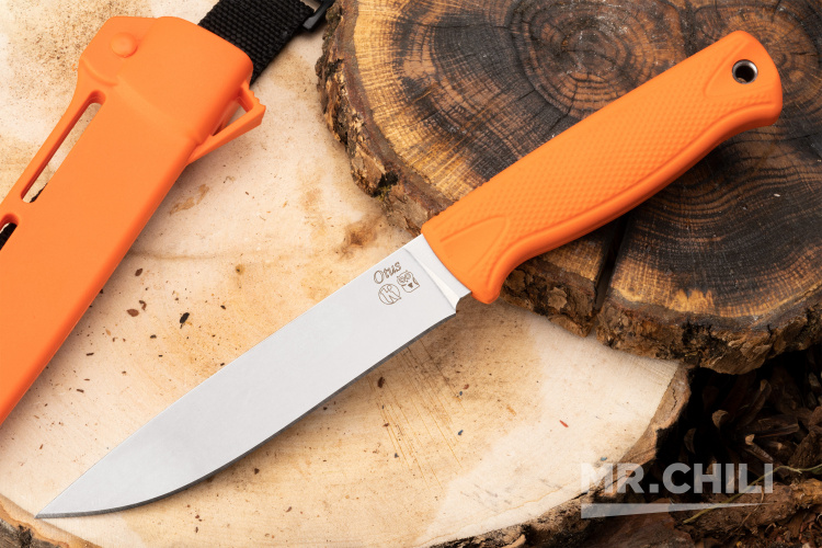Нож "OTUS" ОТУС ПП Кизляр Оранжевый (AUS-8, полированный, эластрон ...