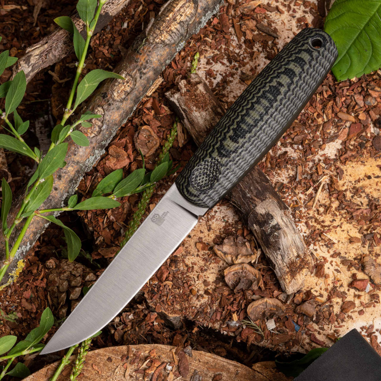 Нож NorthSF финка "Бочонок" ELMAX, G10 черн/оливк, ножны – kydex, выпуклая линза — купить по ...