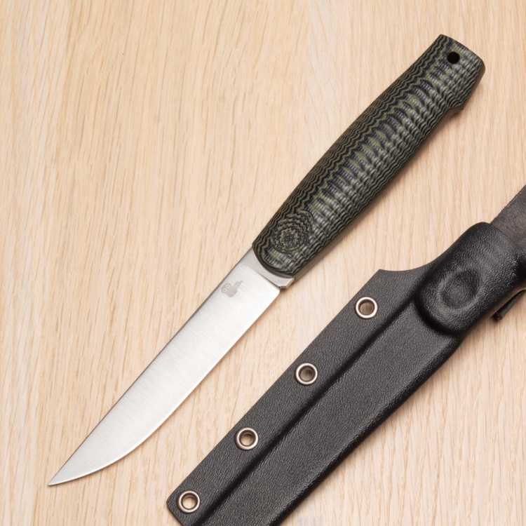 Нож NorthF финка "Сучок" ELMAX, G10 черно-оливковая, ножны – kydex, выпуклая линза — купить в ...